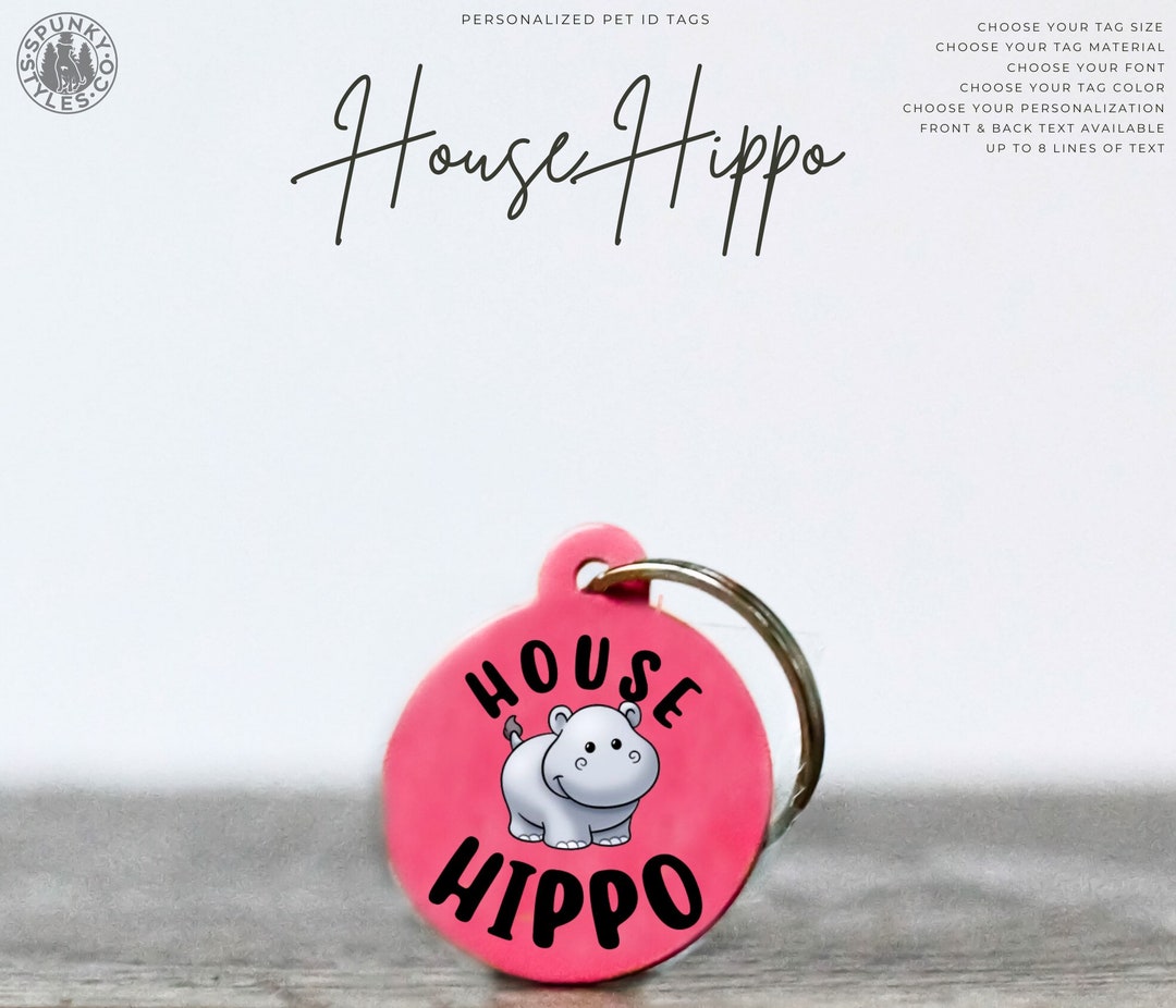 House Hippo Pet ID Tag Custom Personalized Dog Tags for Pets Pet ID Tag ...