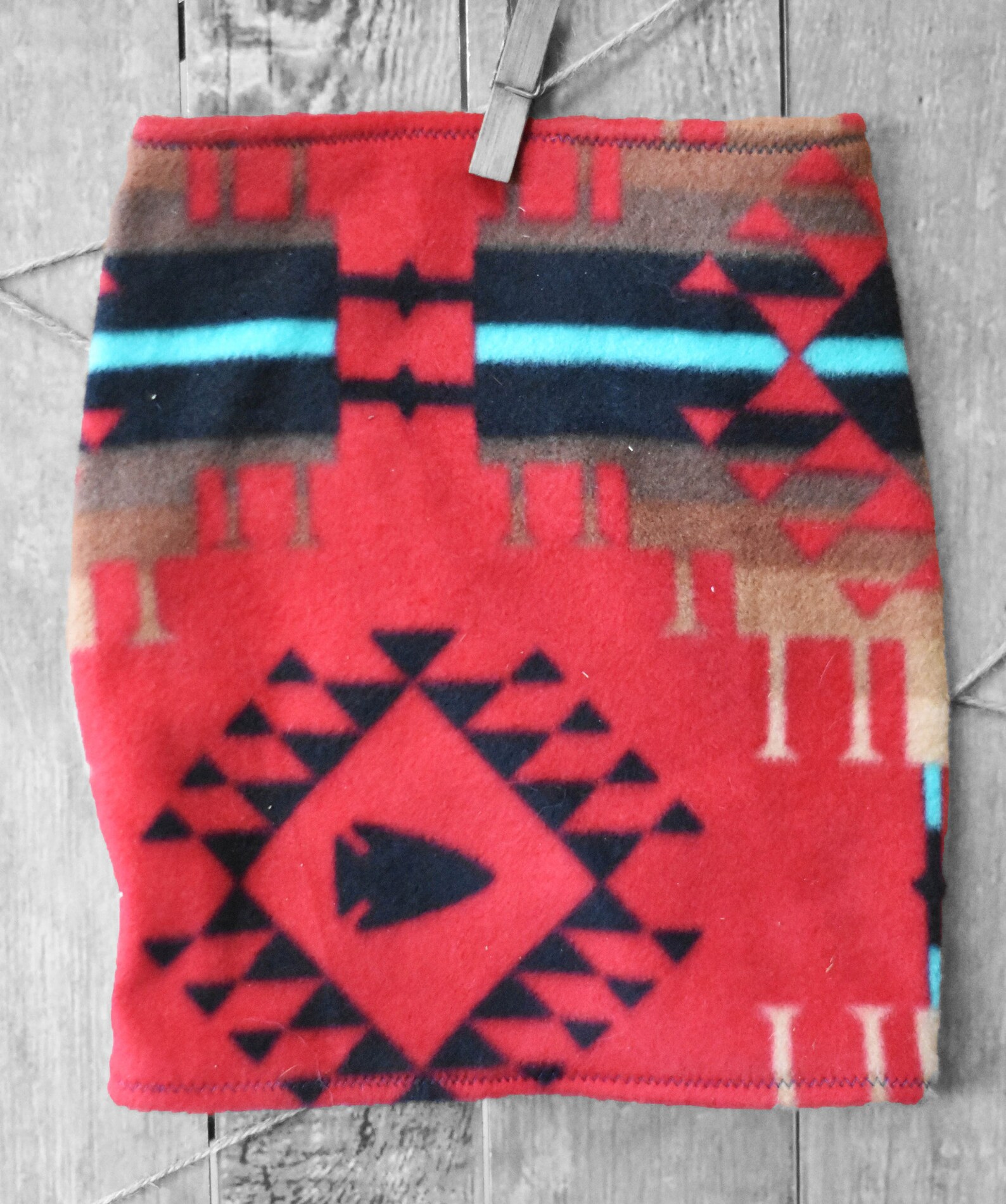Devils Paw Dog Bandana Infinity Aztec Red & Black Bohemian | Etsy