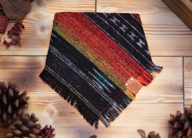 Navajo Dog Bandana Aztec Red & Black Bohemian Woven Tribal - Etsy
