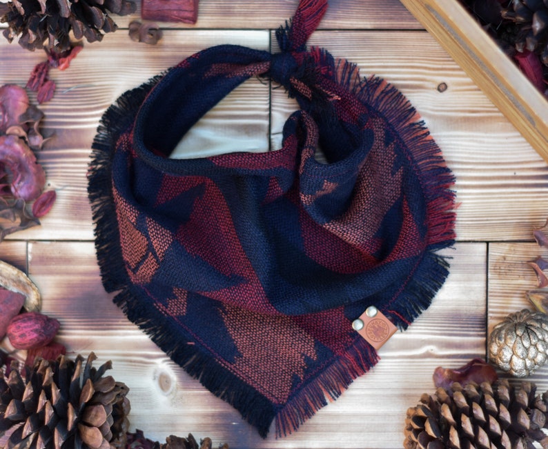 Machu Picchu Dog Bandana Aztec Red & Black Bohemian Woven - Etsy