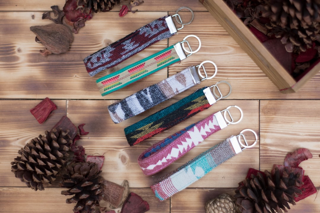 Aztec Keychain Fabric Fob // Key Chain // Keychain Holder // Womens Key ...