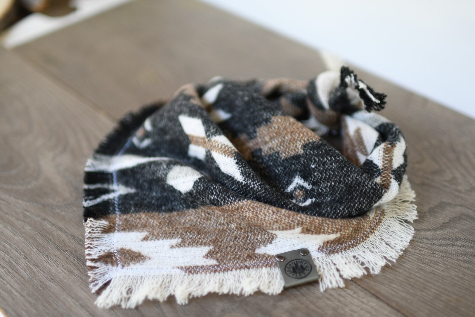 Wild West Dog Bandana Aztec Black White & Brown Bohemian - Etsy