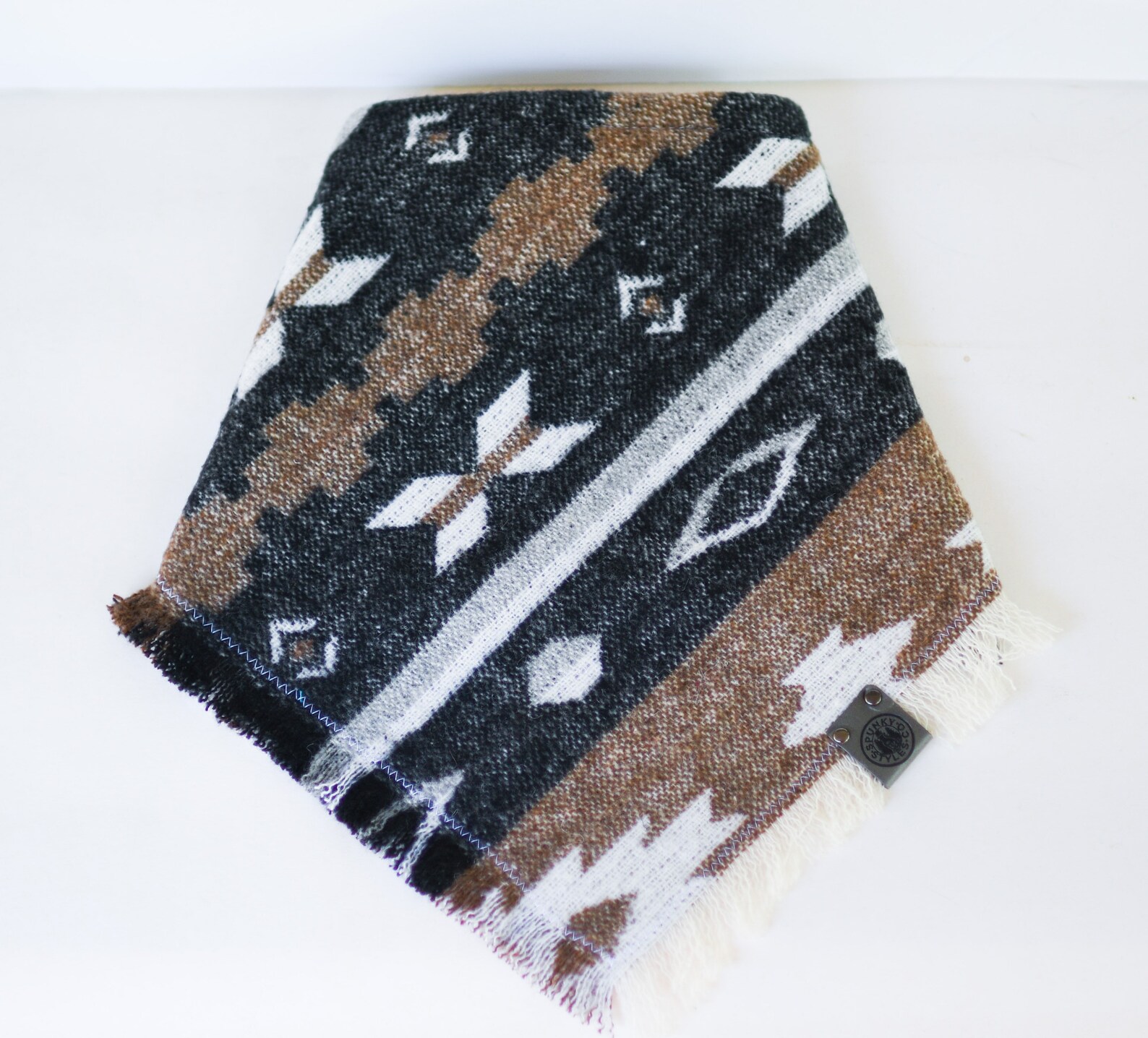 Wild West Dog Bandana Aztec Black White & Brown Bohemian - Etsy