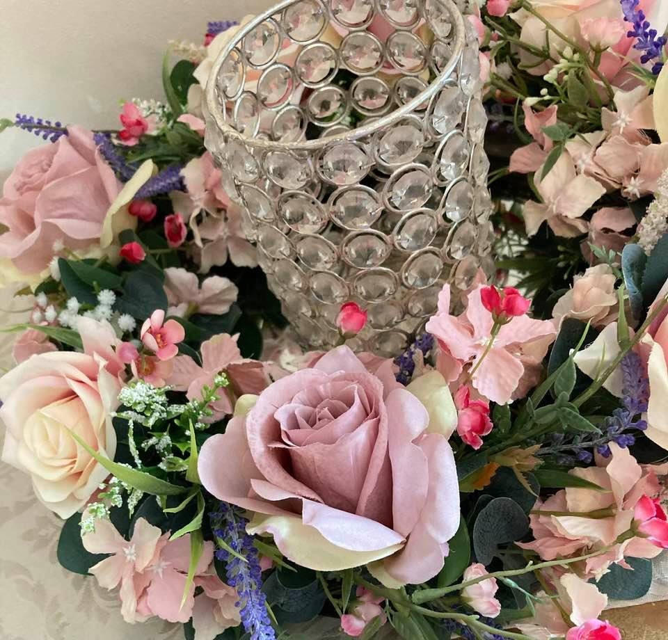 Candle Table Centrepiece Wedding Table Decor Flower | Etsy