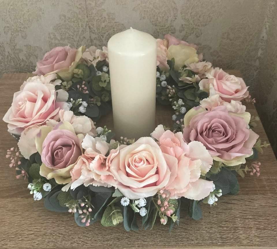 Candle Table Centrepiece Wedding Table Decor Flower - Etsy UK