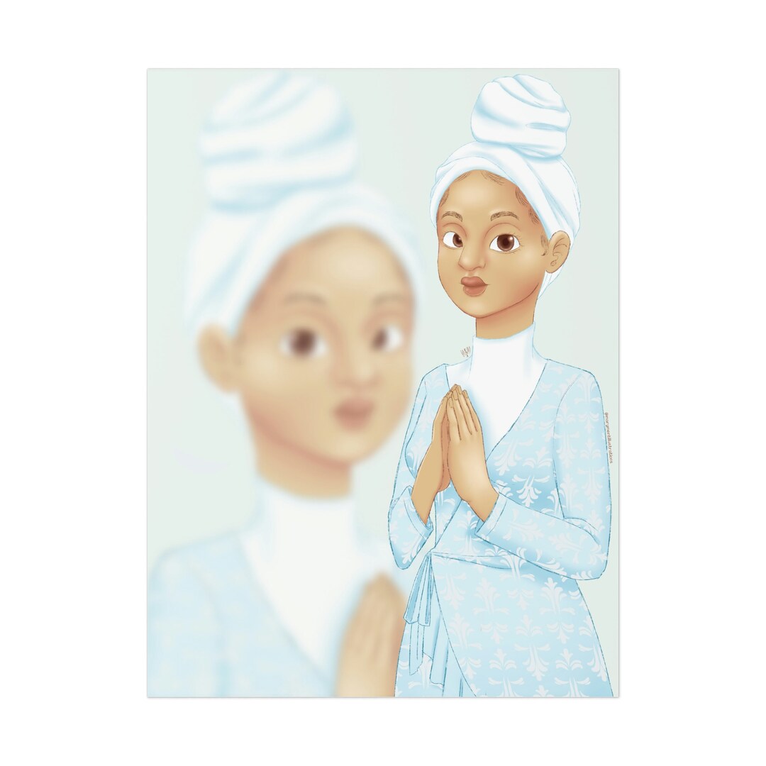 Modest Art Print Melanin Art Black Excellence Pastel Blue - Etsy