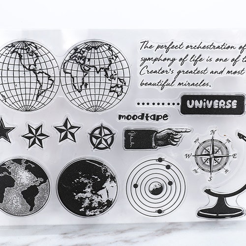 World Map Clear Stamp/earth Rubber Stamp/continents Clear - Etsy