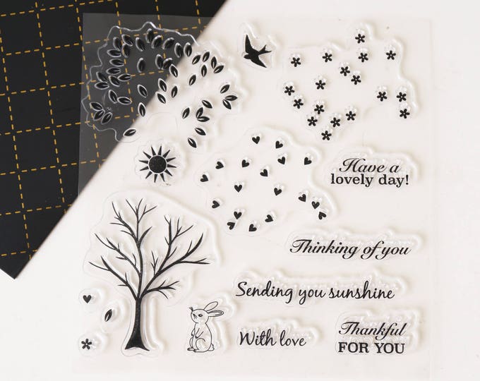 Stamp and Seal Set Clear Rubber Stamps/splash Stamps/planner - Etsy