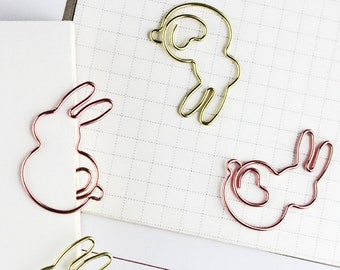 Bunny Paper Clips White Rabbit Metal Paper Clipbinder Clips | Etsy