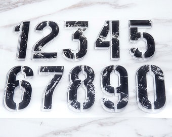 Number rubber stamp | Etsy