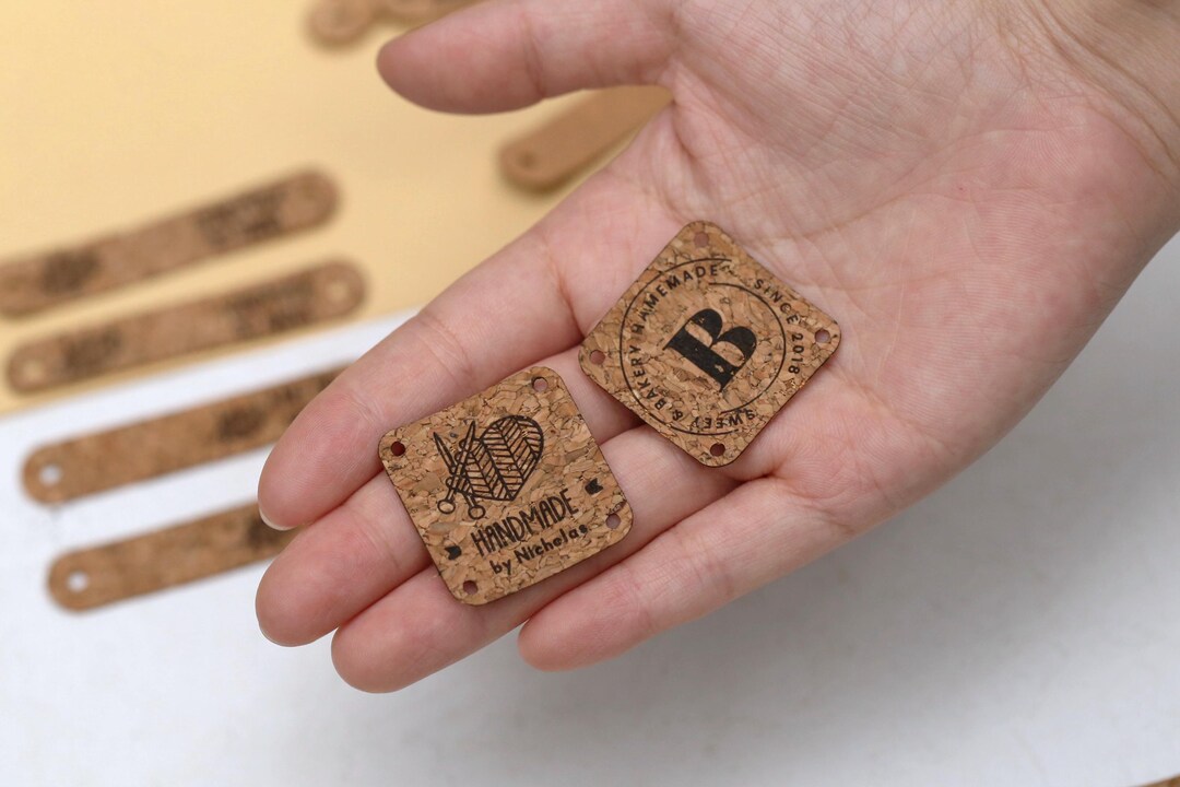 Personalized Handmade Labels, Custom Faux Leather Tags for Knitted Hats ...