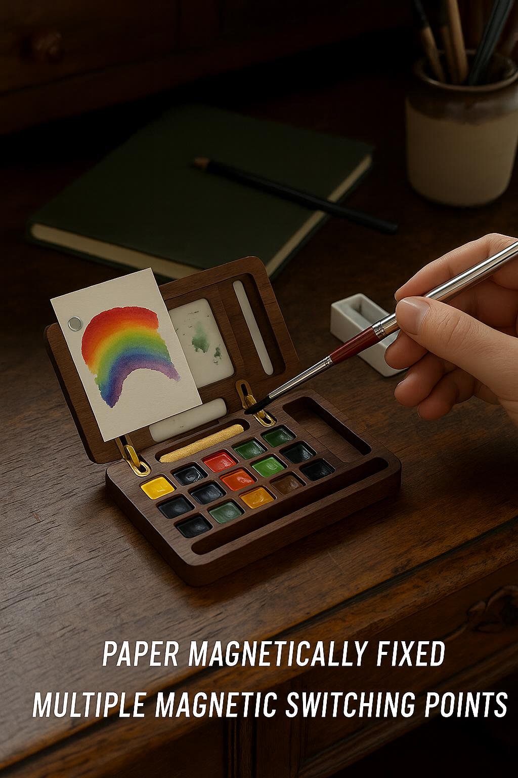 Customised Wooden Artist Paint Set, Custom 12colors Wooden Watercolor ...
