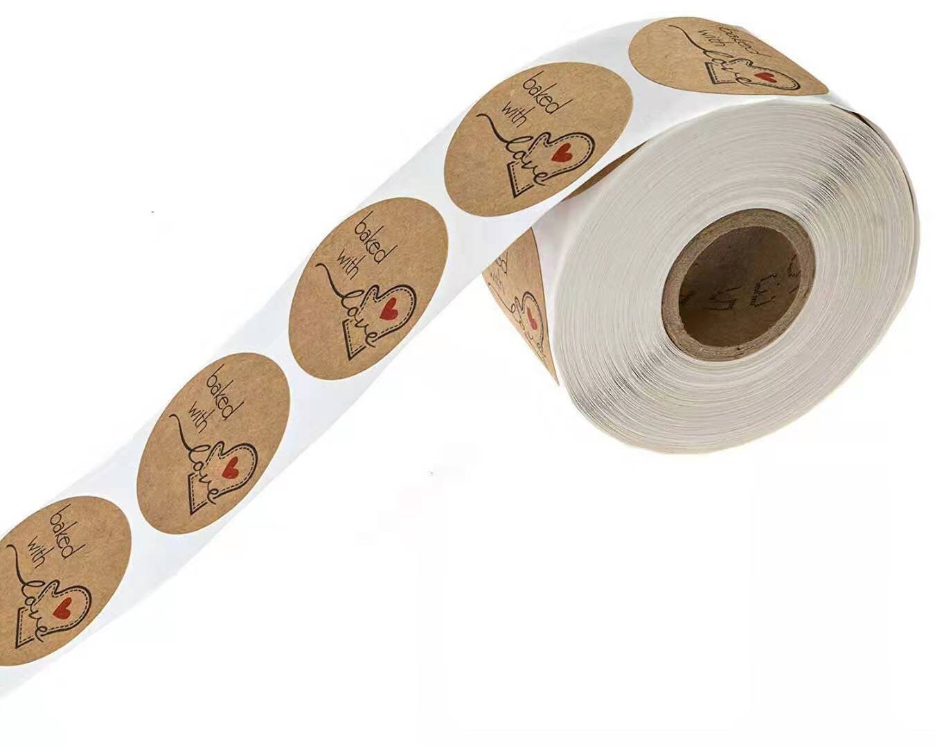 Baked With Love Roll Stickers, Bakery Gift Wrapping Supply, Holiday ...