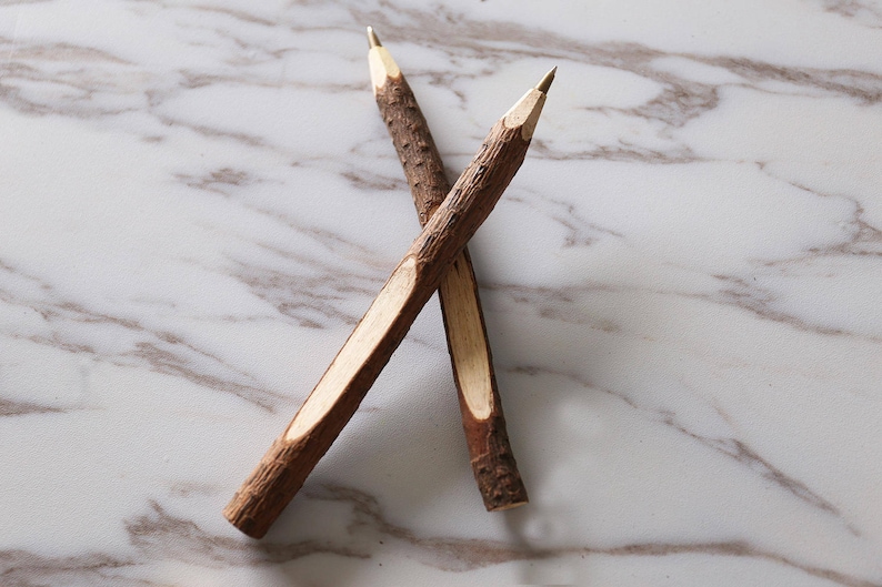 Rustic Wooden Natural Twig Pens Ballpoint Pen Rustic Wedding - Etsy