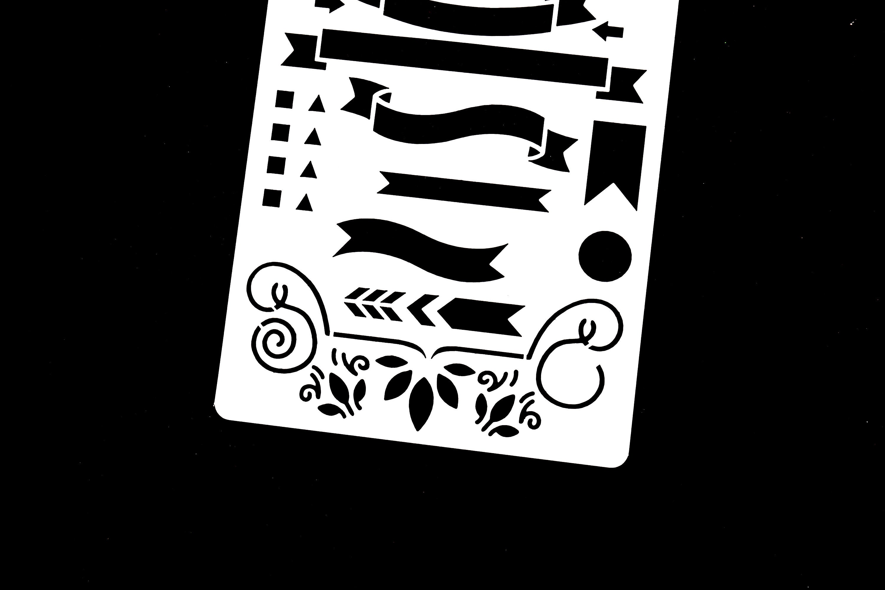 Banner Stencil /journal Stencil /notebook Stencil/ Flowers | Etsy