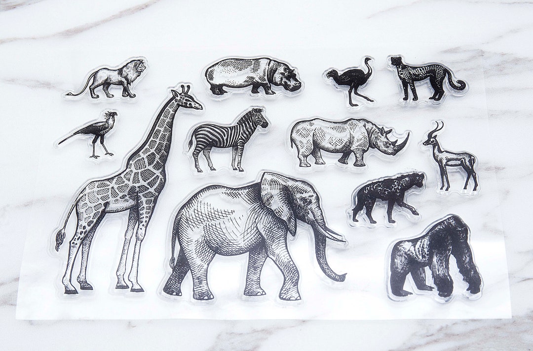 Animal Kingdom Stamp, Zoo Clear Transparent Stamp, Lions Animals Stamp ...