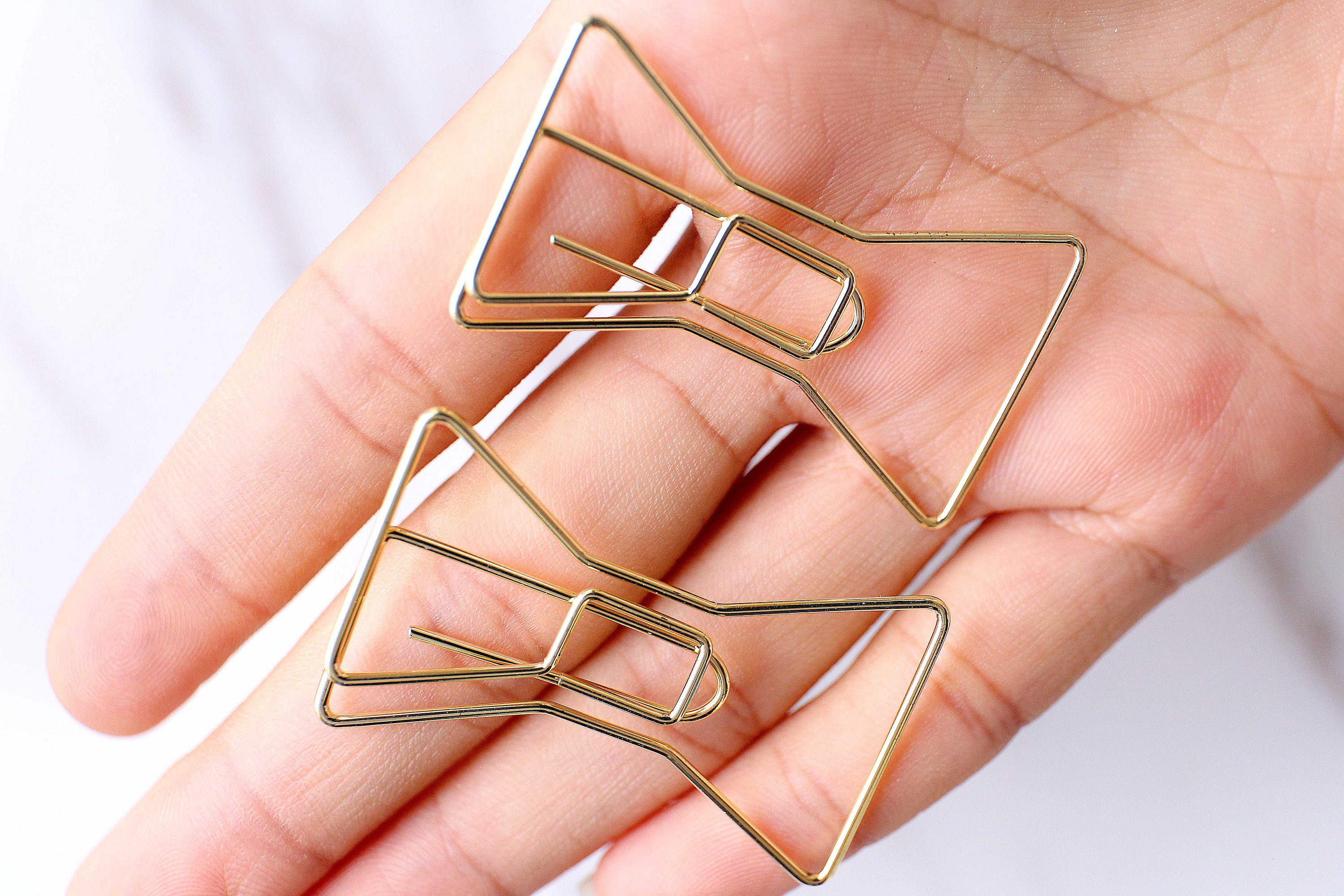 4pc Gold Bow Paper Clips Gold Bookmarks Metal Paper - Etsy