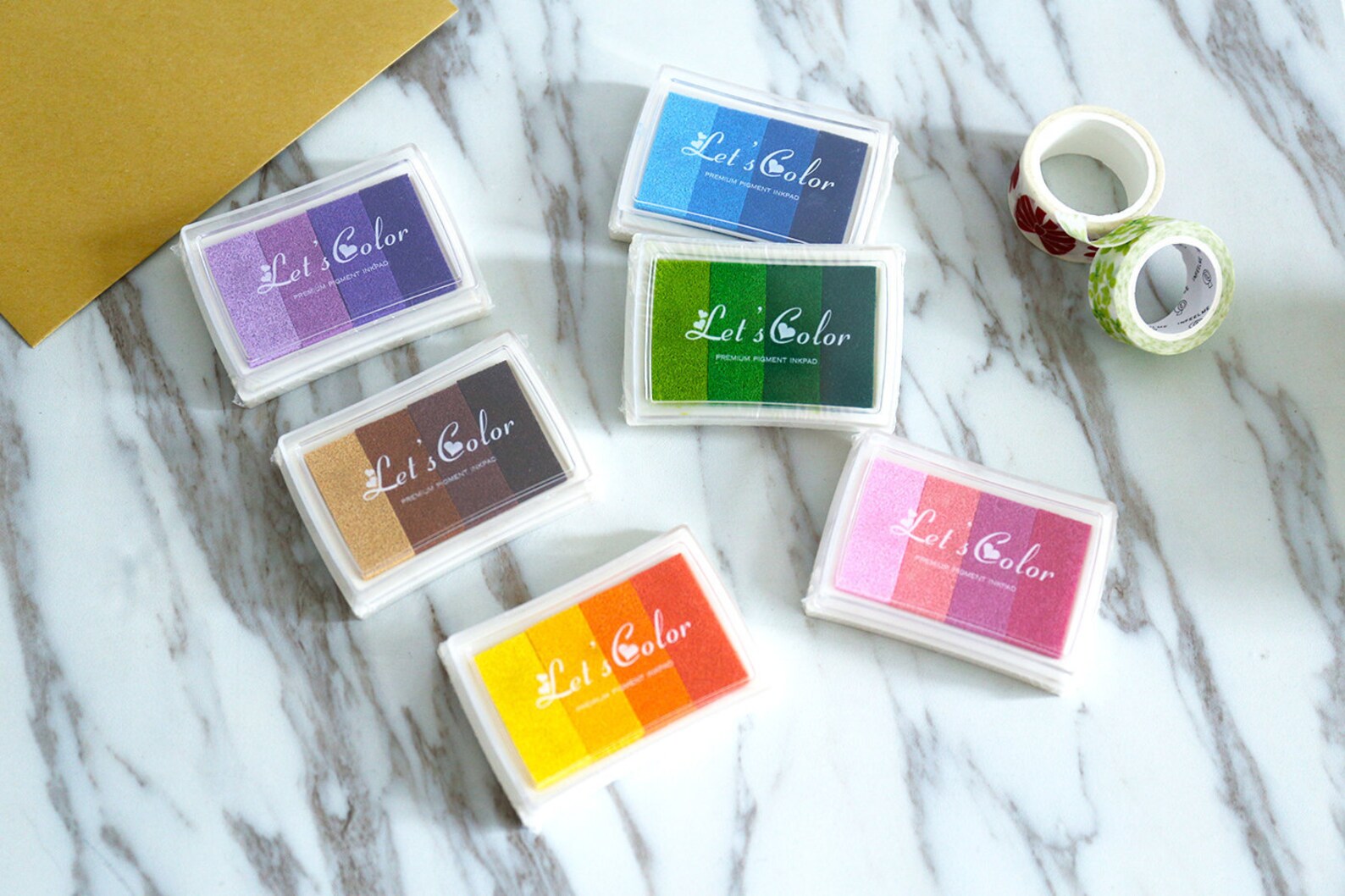 24 Colors Gradient Ink Pad /multicolor Rainbows Stamps/ink - Etsy