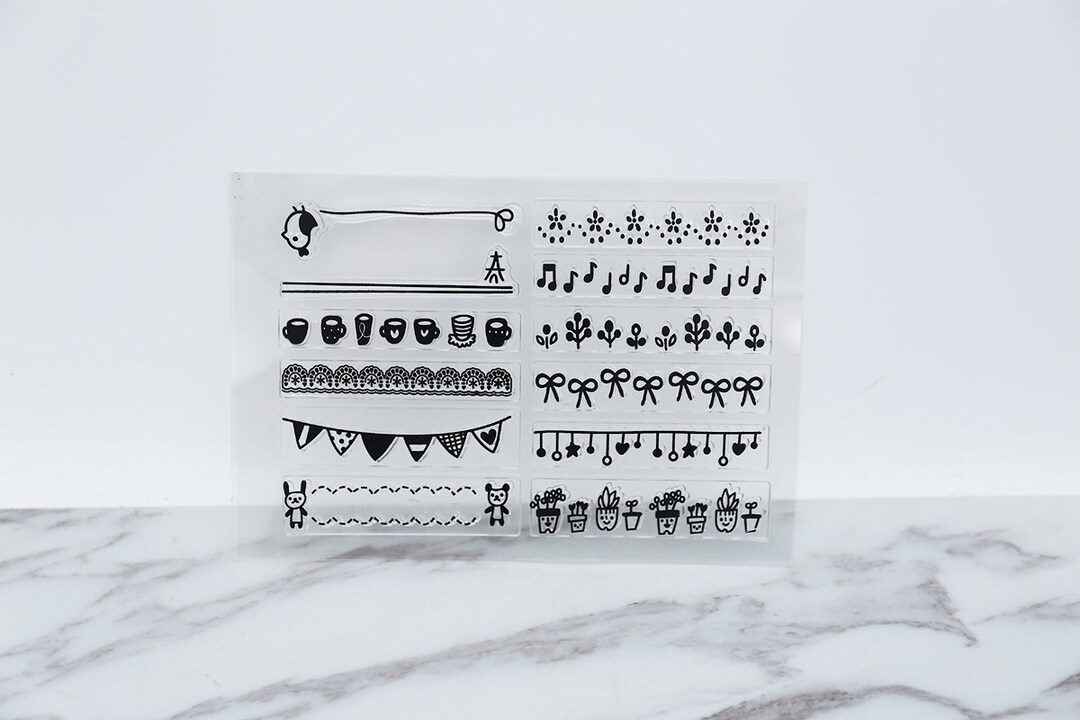 Banners Clear Stamp /flag Stamp, Banner, Planner, Music, Cup, Bird ...