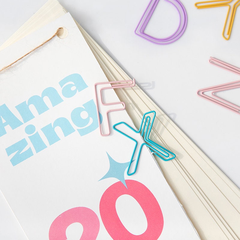 Letter Paper Clips Colorful Bookmarks Metal Paper Clipbinder - Etsy