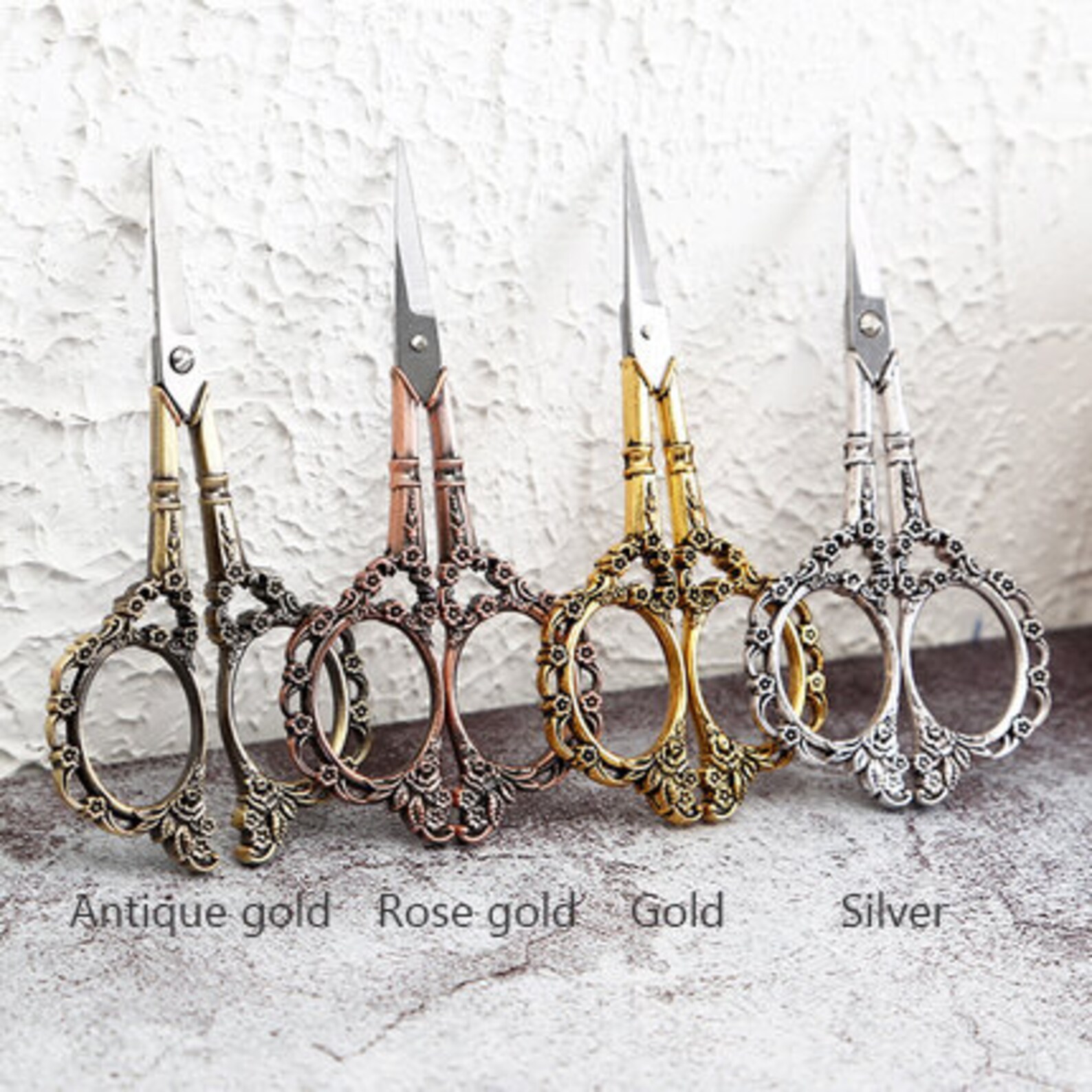 Floral Embroidery Scissors， Flower Scissors， Custom Engrave Rose Gold ...