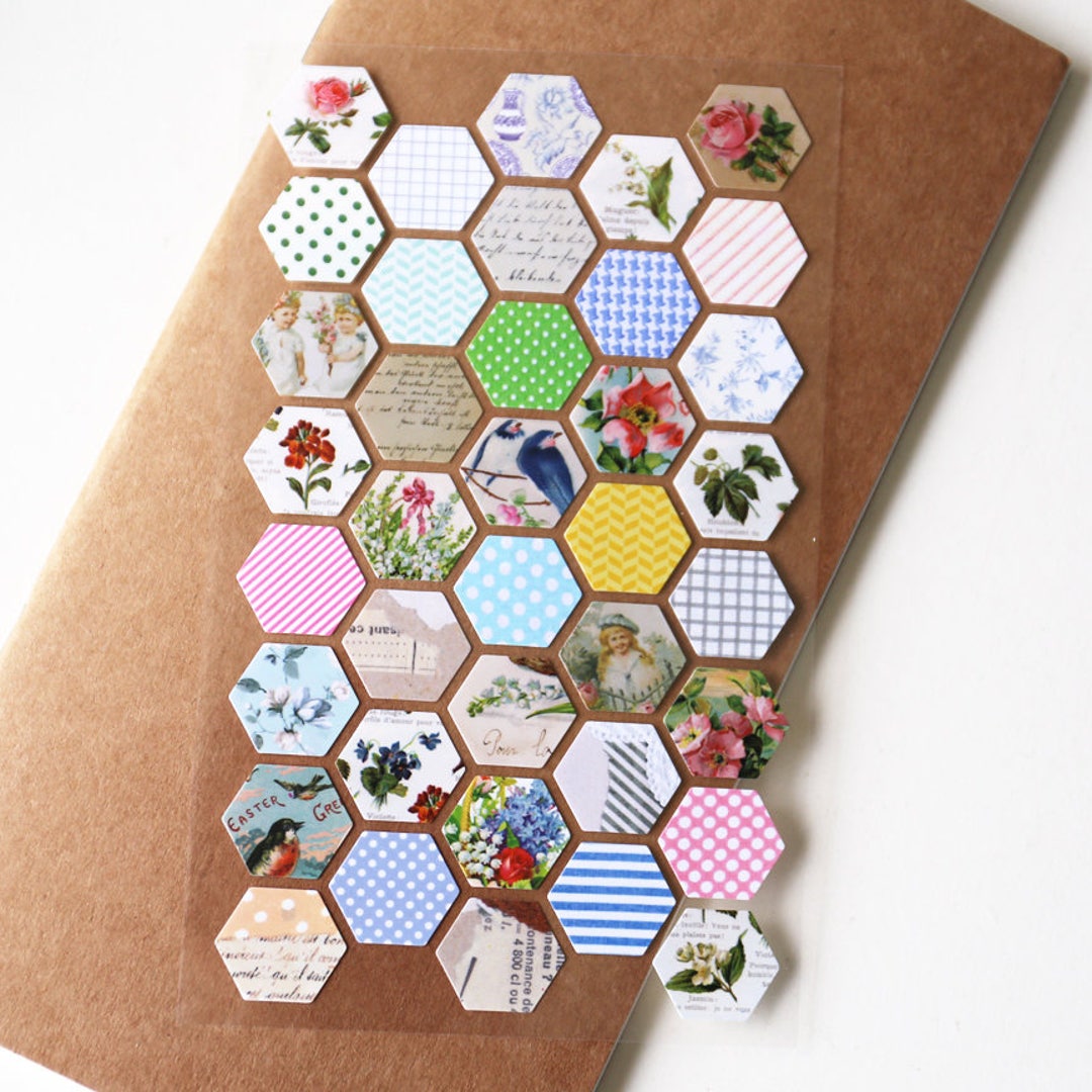 Hexagon Stickers / Clear Labeling Sticker / Planner Stickers/ Filofax ...