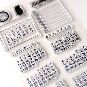 Calendar Clear Rubber Stamps/planner Stamps/stamp Set/food Stamps ...