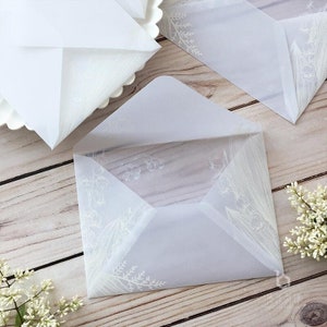 Glassine Wedding Envelope, Favor Envelopes, Translucent Clear White ...