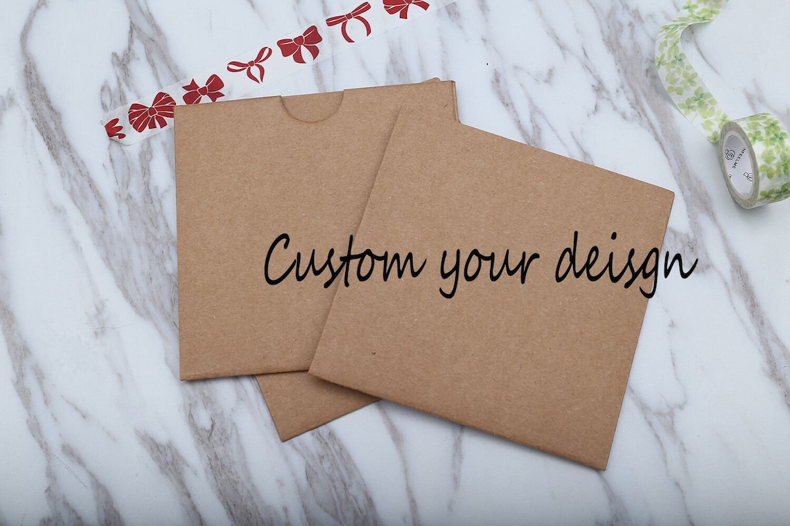 Custom Your Design Kraft Paper Sleeves /recycled Rigid Kraft - Etsy