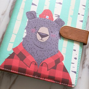 Mr Bear Planner Binder Cover / A5 Planner Binder/ Personal Size Planner ...