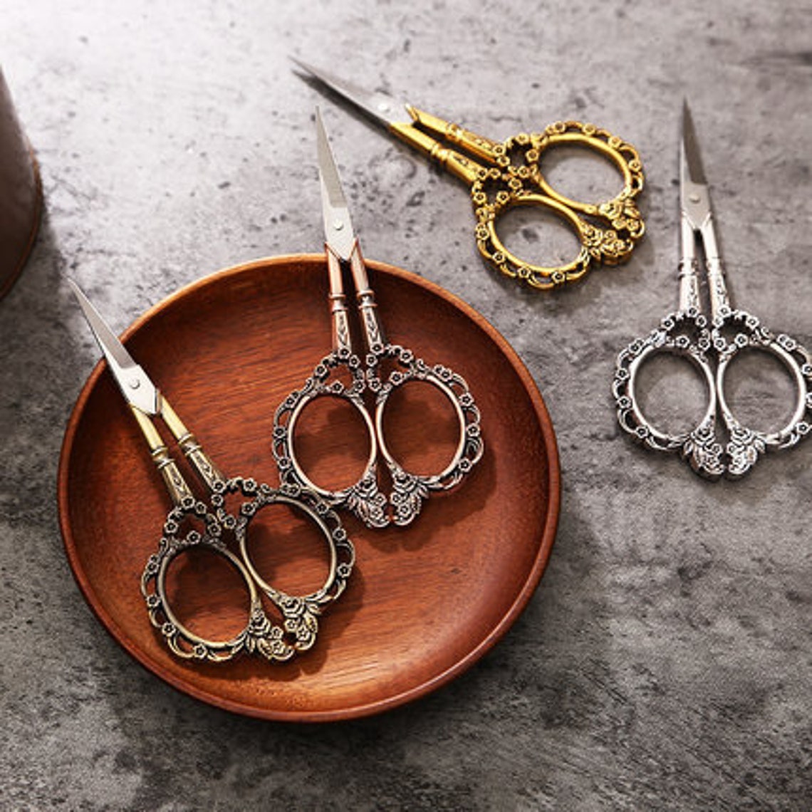 Floral Embroidery Scissors Flower Scissors Rose Gold - Etsy