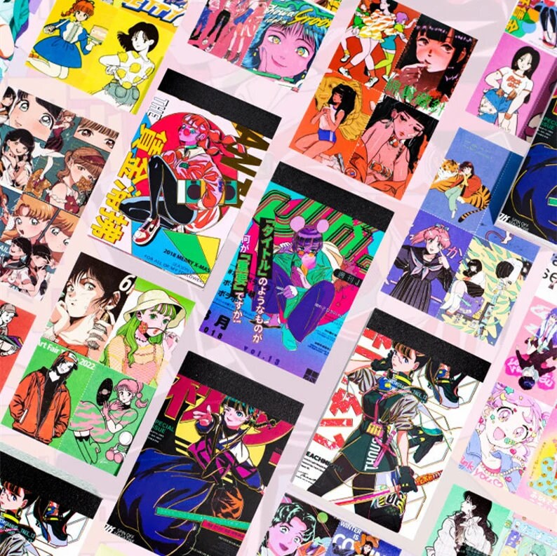 Japanese Cartoon Girl Stickers 50pcs Cute Stickers Planner - Etsy