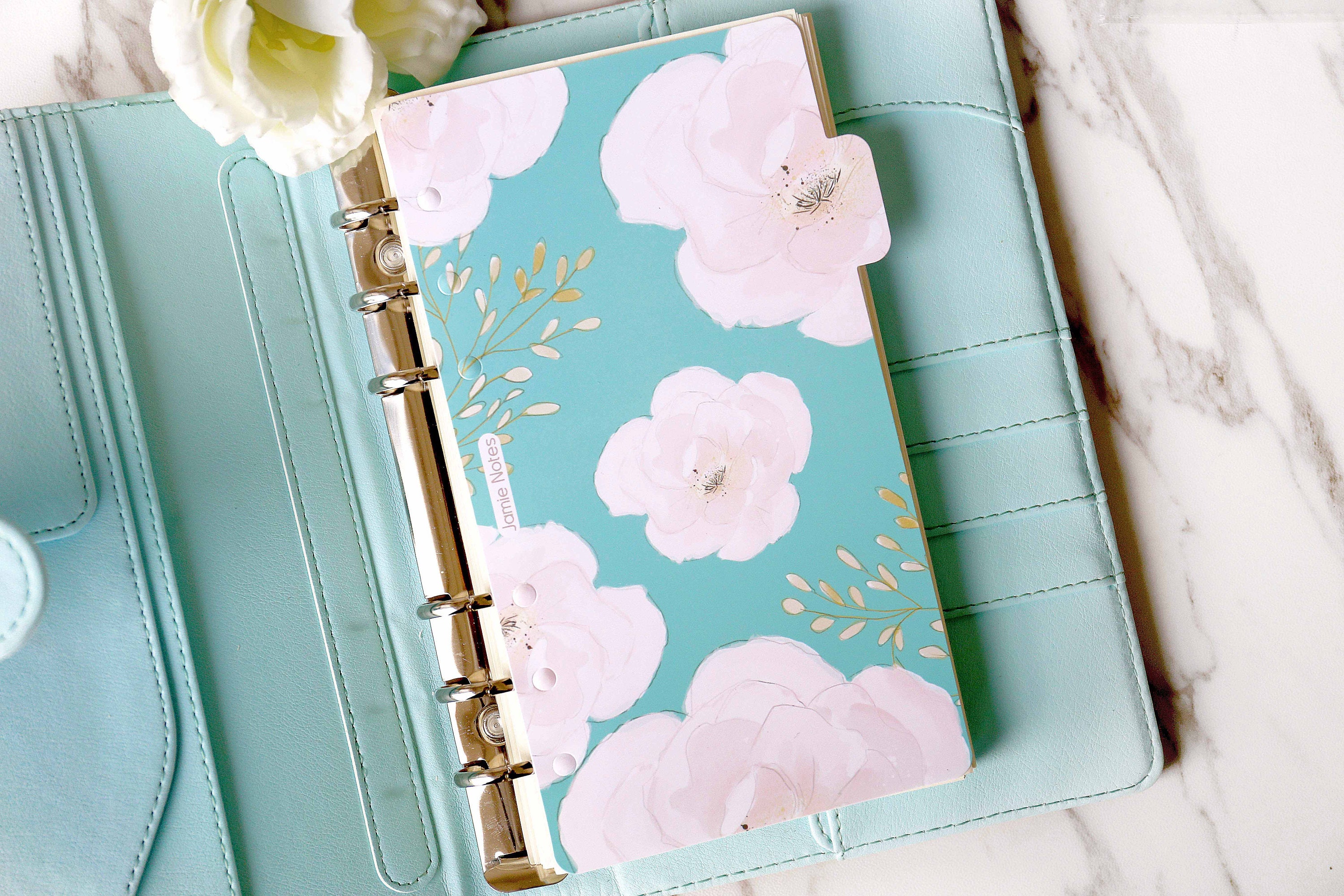 Set of 6 Colorful Flower Planner Dividers/rose Flower Planner - Etsy