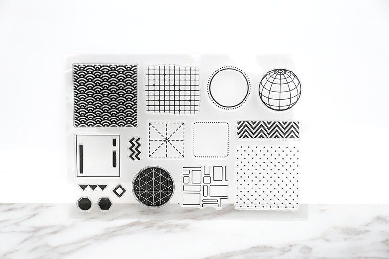 Geometric clear stamp /Clear Silicone Stamp /Geometry | Etsy