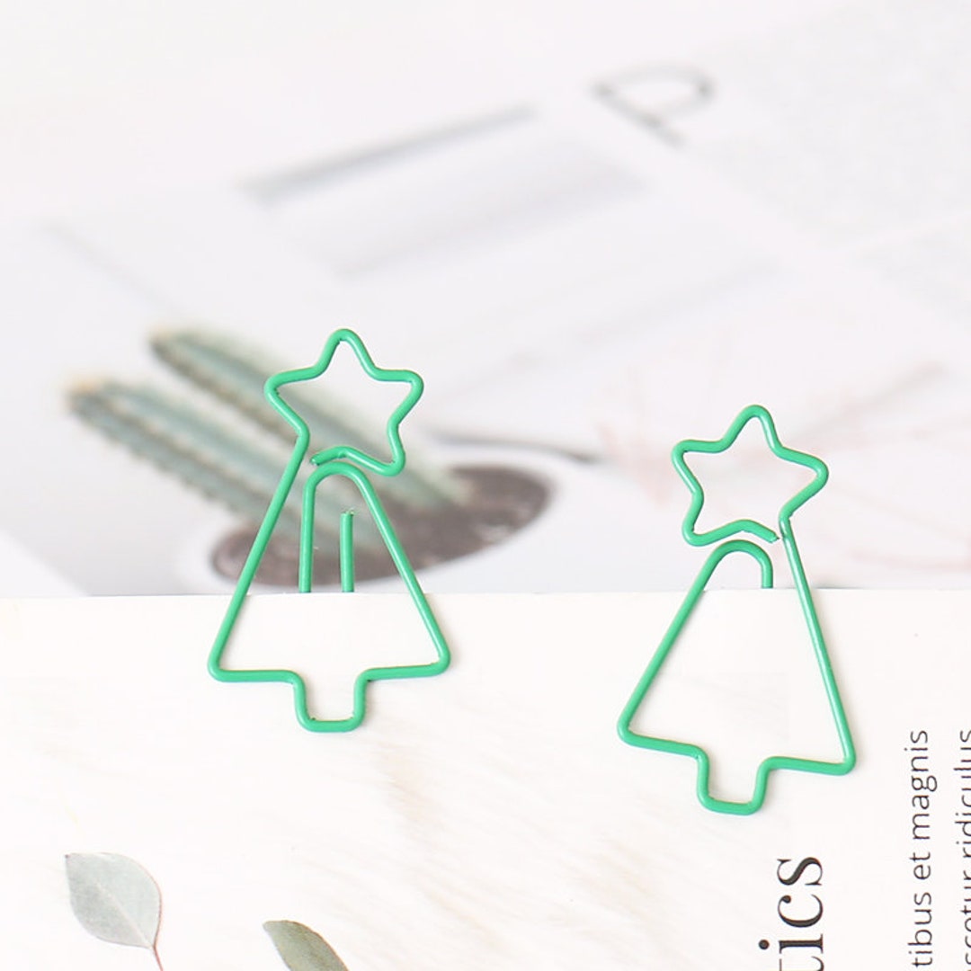 20pcs Christmas Tree Paper Clips/ Bookmarks Metal Paper Clip, Christmas ...