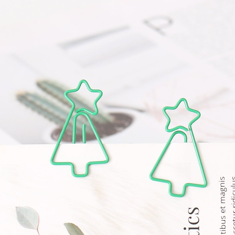 20pcs Christmas Tree Paper Clips/ Bookmarks Metal Paper Clip - Etsy