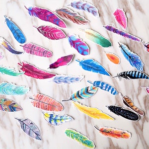 Colorful Feather Stickers/filofax Stickers/planner Stickers/ Planner ...