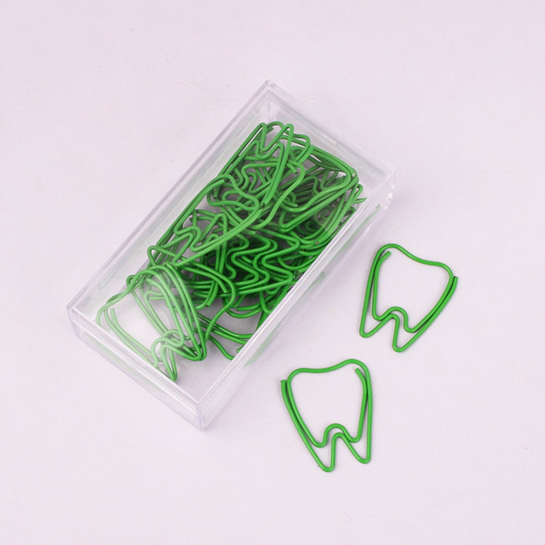25pcs Tooth Planner Paper Clips, Dentist Bookmarks Metal Paper Clip ...