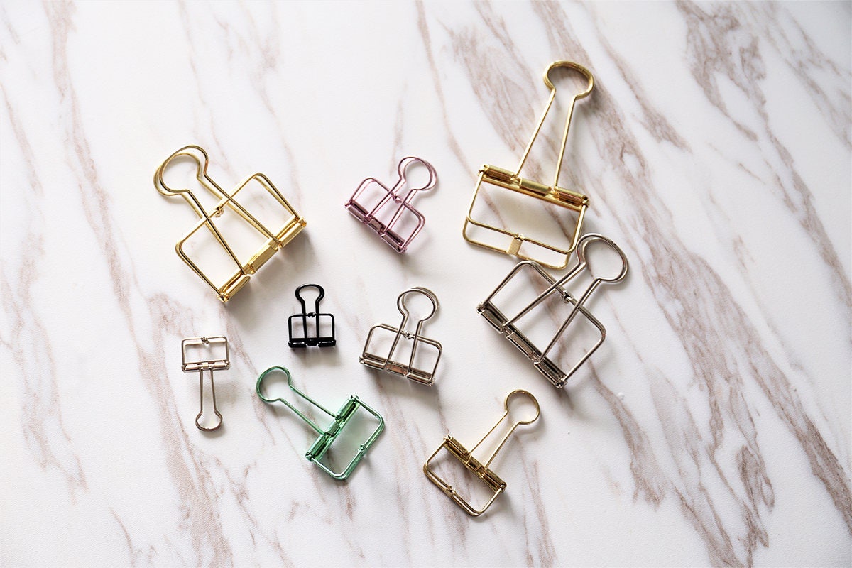 4pc Paper Clips Gold Bookmarks Metal Paper Clipcolorful - Etsy