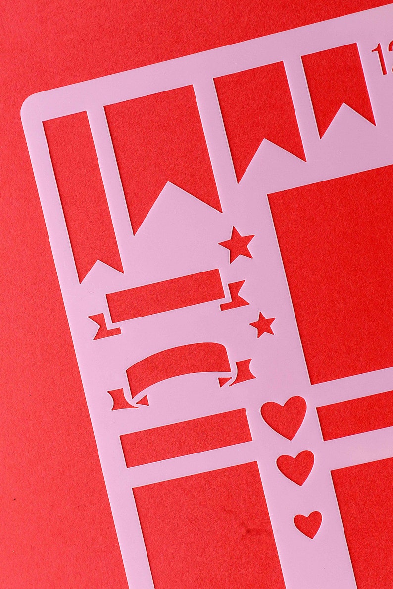 Banner and Flgs Stencil /notebook Stencil/ Rectangle Stencil/ | Etsy