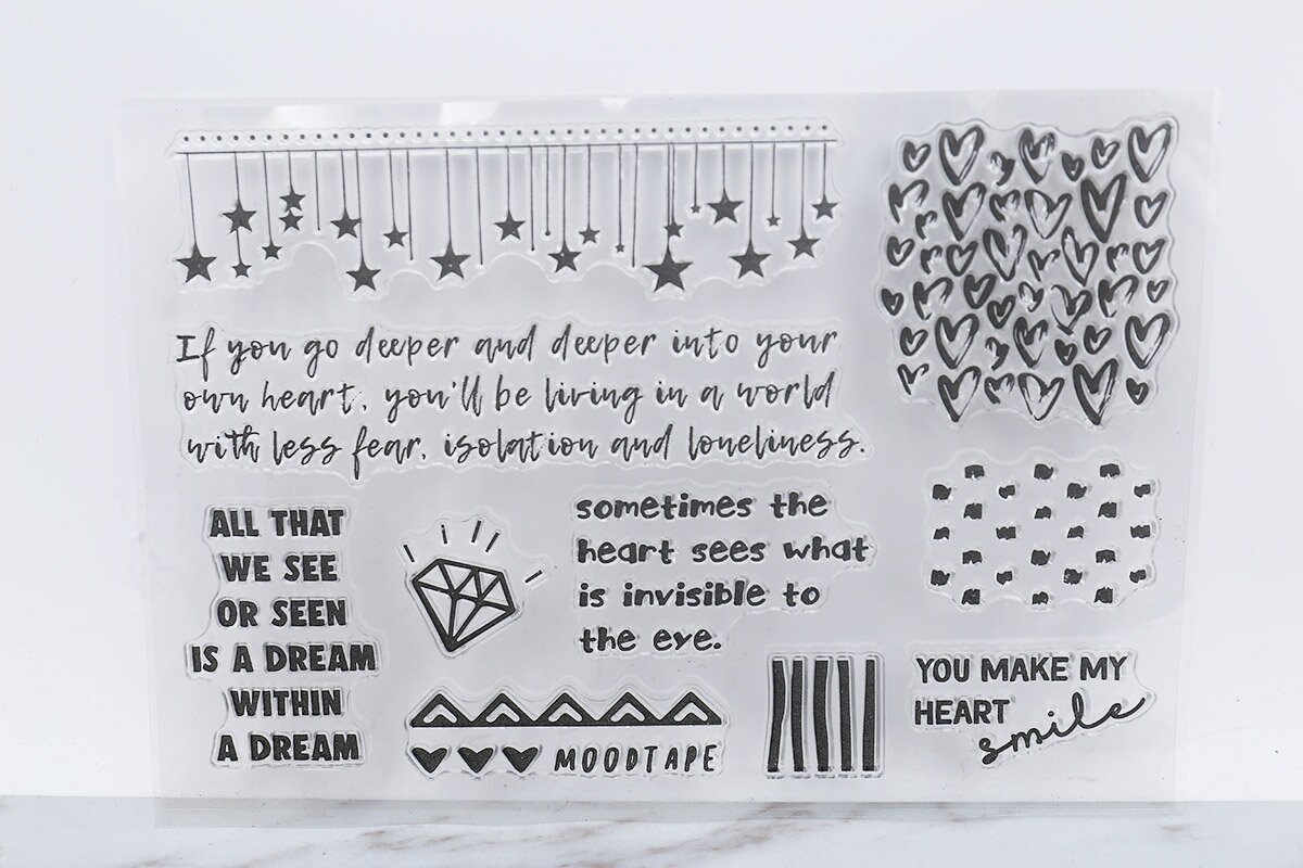Hearts Transparent Stamp /twinkle Star Stamp/love Quotes Clear - Etsy
