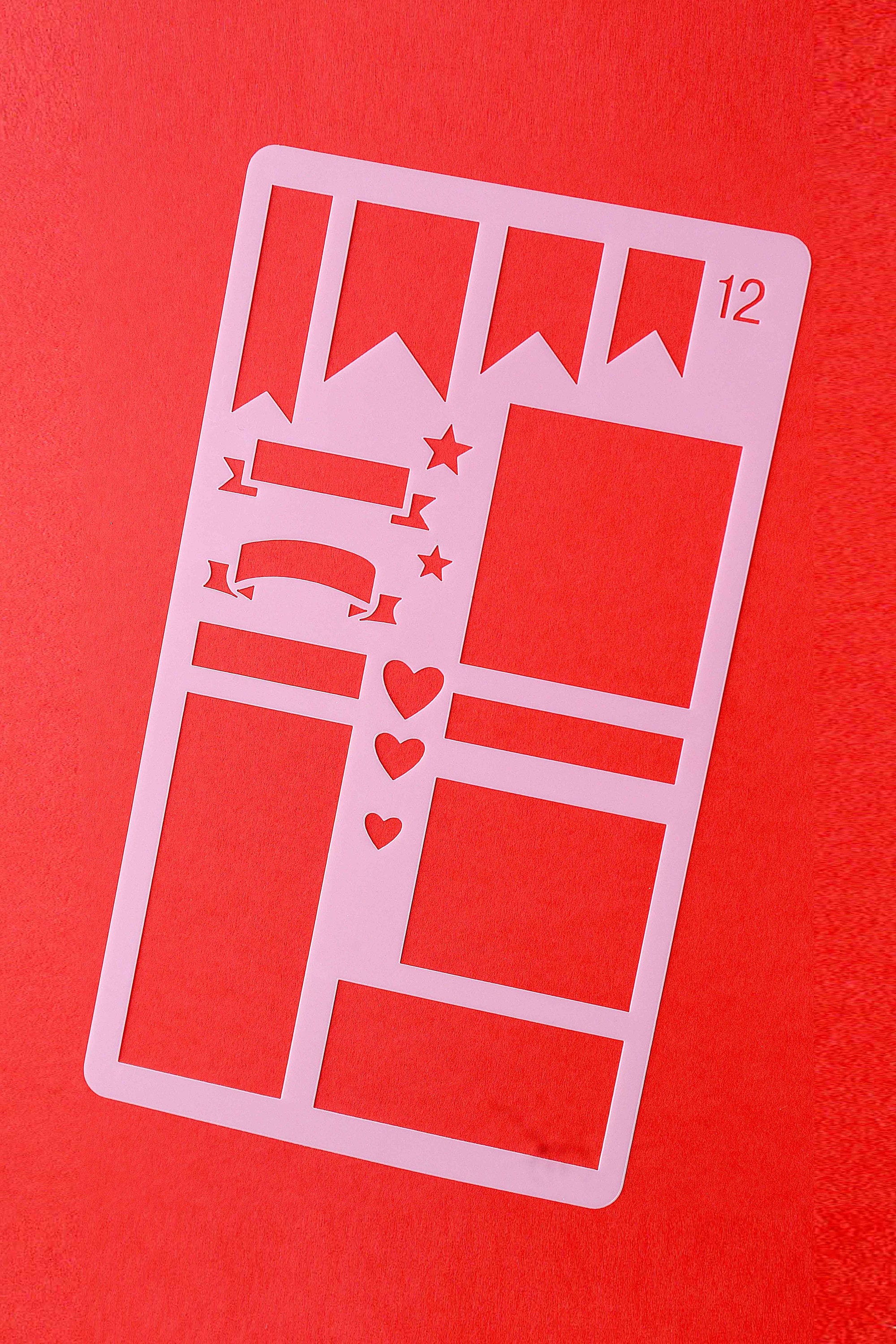 Banner and Flgs Stencil /notebook Stencil/ Rectangle Stencil/ | Etsy