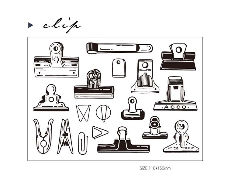 Paper Clips Clear Rubber Stamp/binder Clip Clear - Etsy