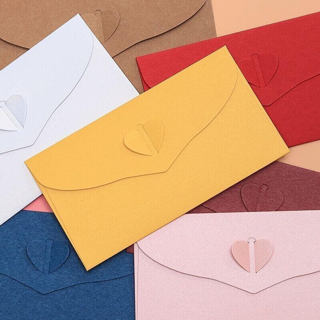 Kraft Paper Heart Closure Envelopes /kraft Envelopes /wedding Envelopes ...