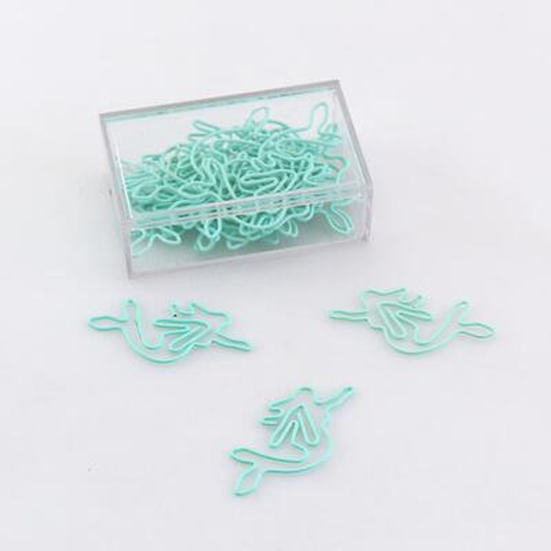 Mermaid Paper Clips Turquoise Metal Paper Clipbinder Clips - Etsy