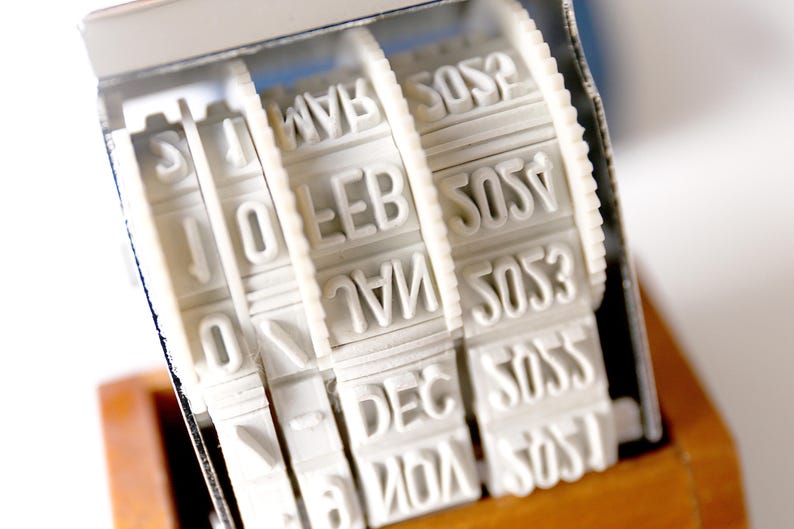 Numbered Rubber Stamp/retro Wooden Date Stamp/french Style - Etsy