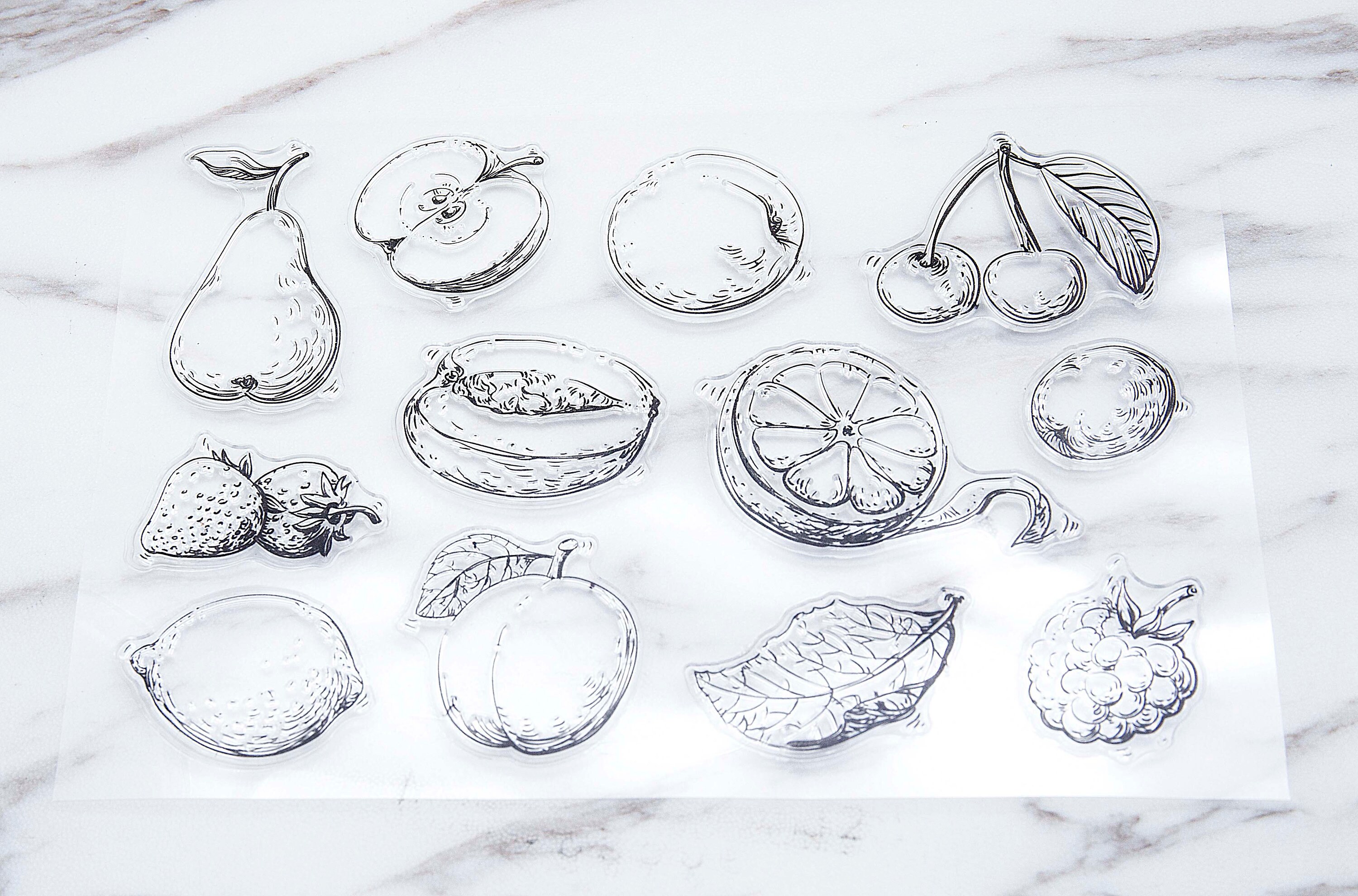 Fruits Rubber Clear Stamp/ Illustration Stamp/ Herbs | Etsy