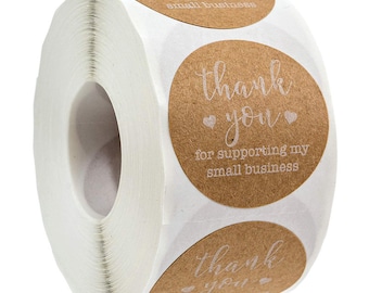 Thank You Stickers /6 Designs 1 Inch Thank You Roll for Small - Etsy