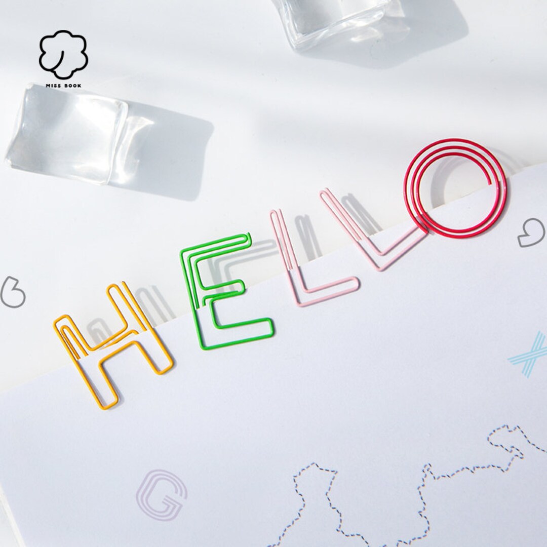 Letter Paper Clips, Colorful Bookmarks Metal Paper Clip,binder Clips ...