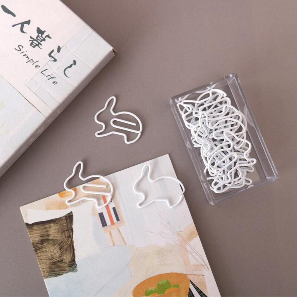 Bunny Paper Clips White Rabbit Metal Paper Clipbinder Clips - Etsy